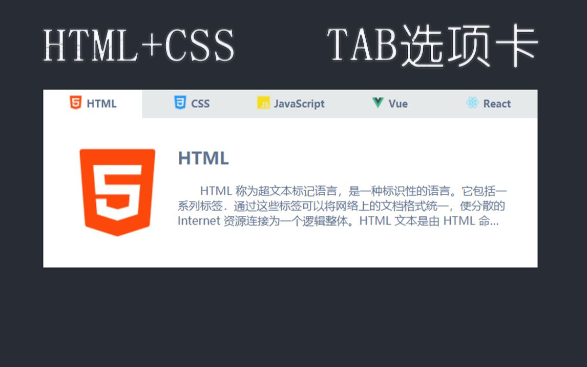 HTML+CSS完成TAB选项卡,明白逻辑之后还是蛮简单的哦~