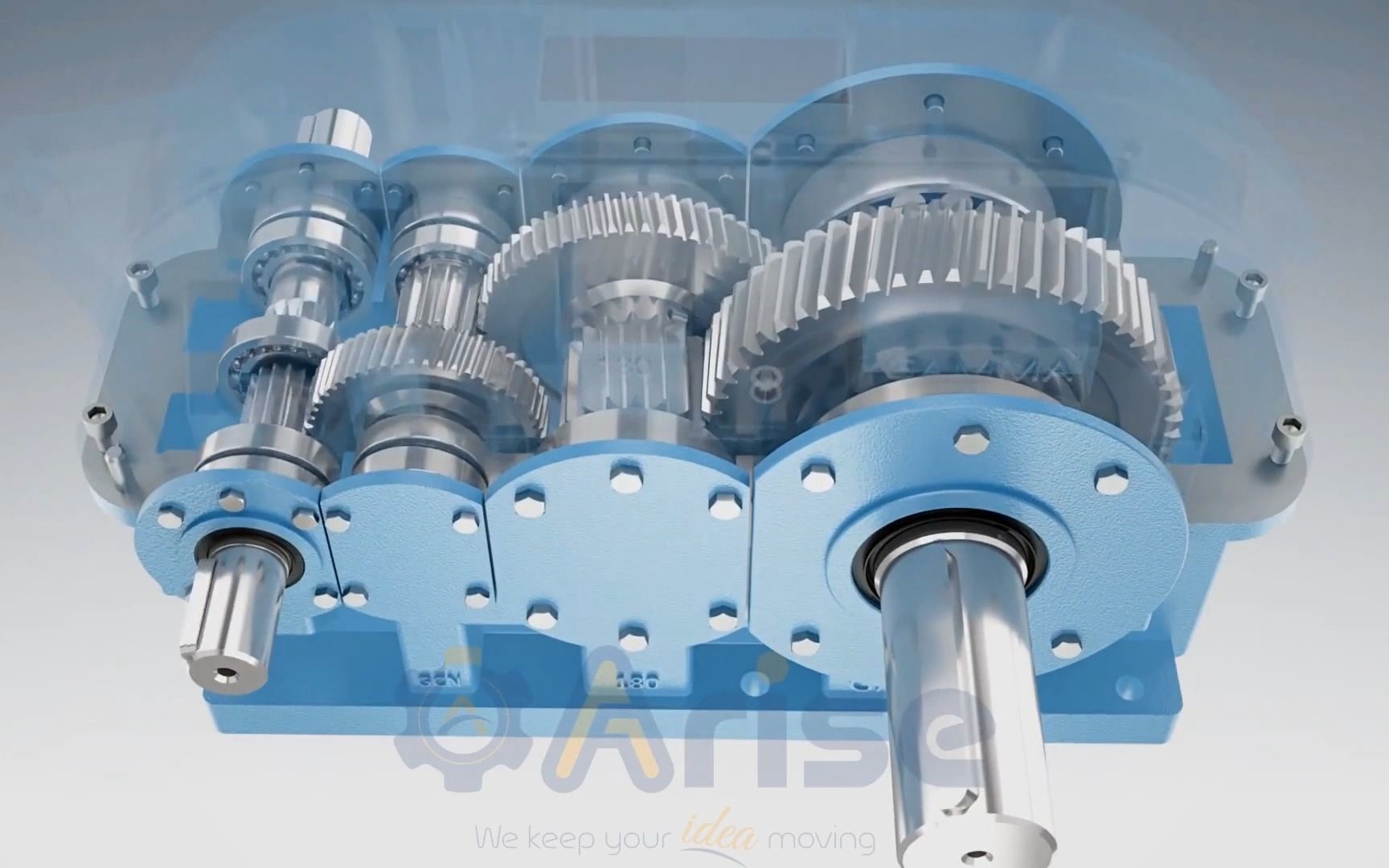 【油管搬运】齿轮减速机3D动画(三)