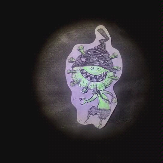 新型冠状病毒动画第一弹,在家憋着让三岁半的姑娘了解病毒,老母亲的...