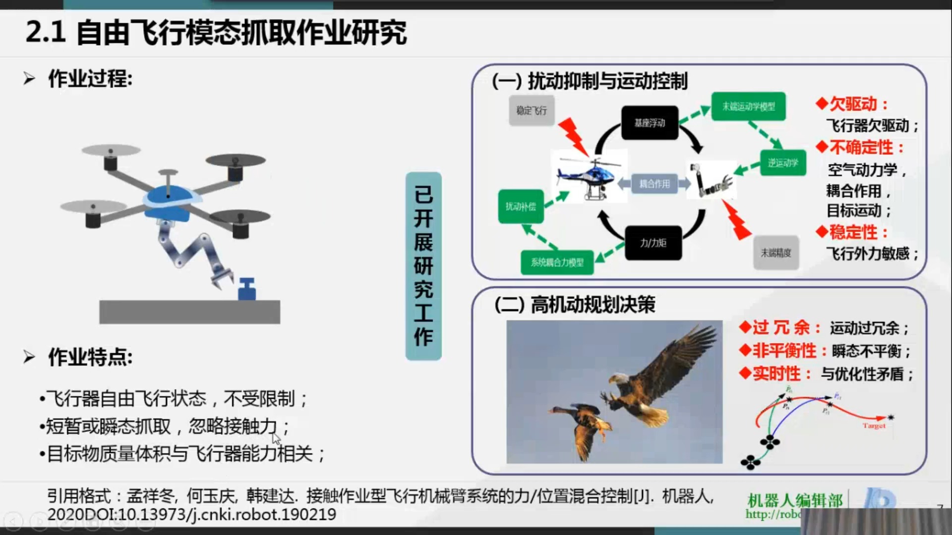 ...公司第五十八研究所孟祥冬——作业型旋翼飞行机械臂系统技术与发展