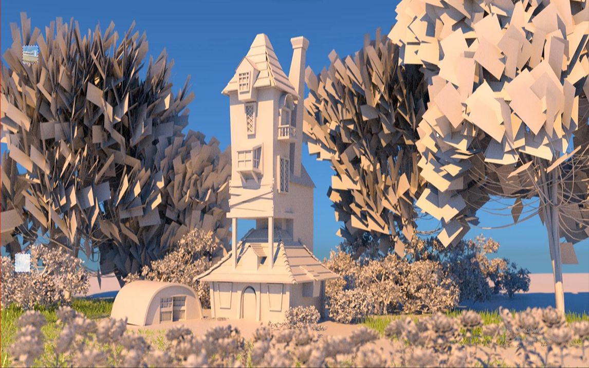 【maya场景建模】卡通建筑“高塔”模型制作,0基础建模思路讲解