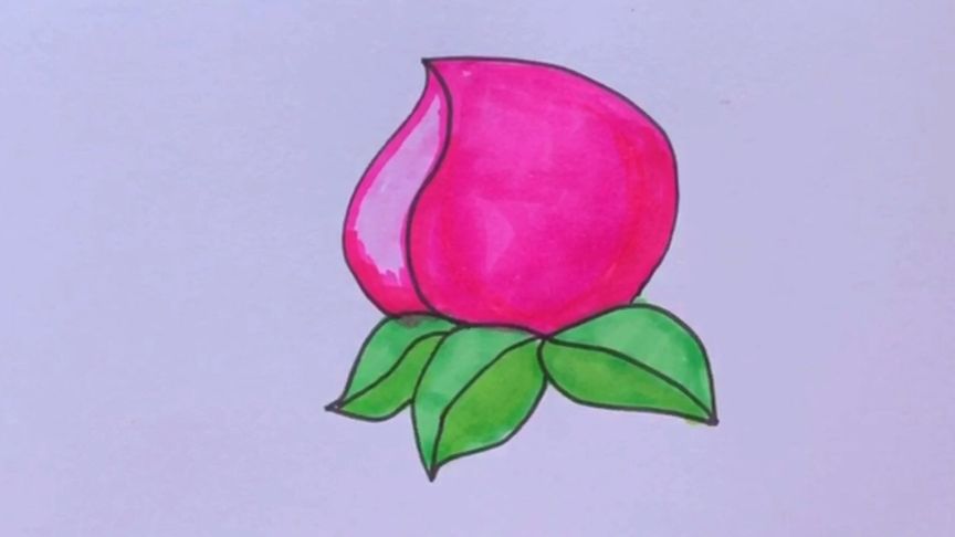 水果系列,桃子简笔画,简单易学一看会