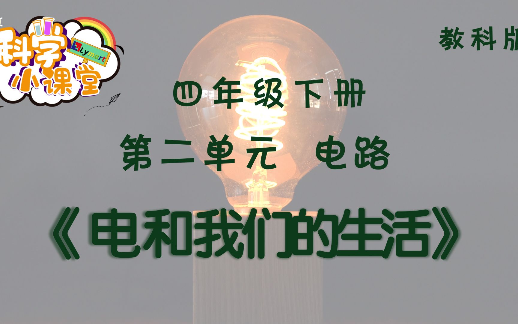四年级下册 第二单元 第一课 电和我们的生活