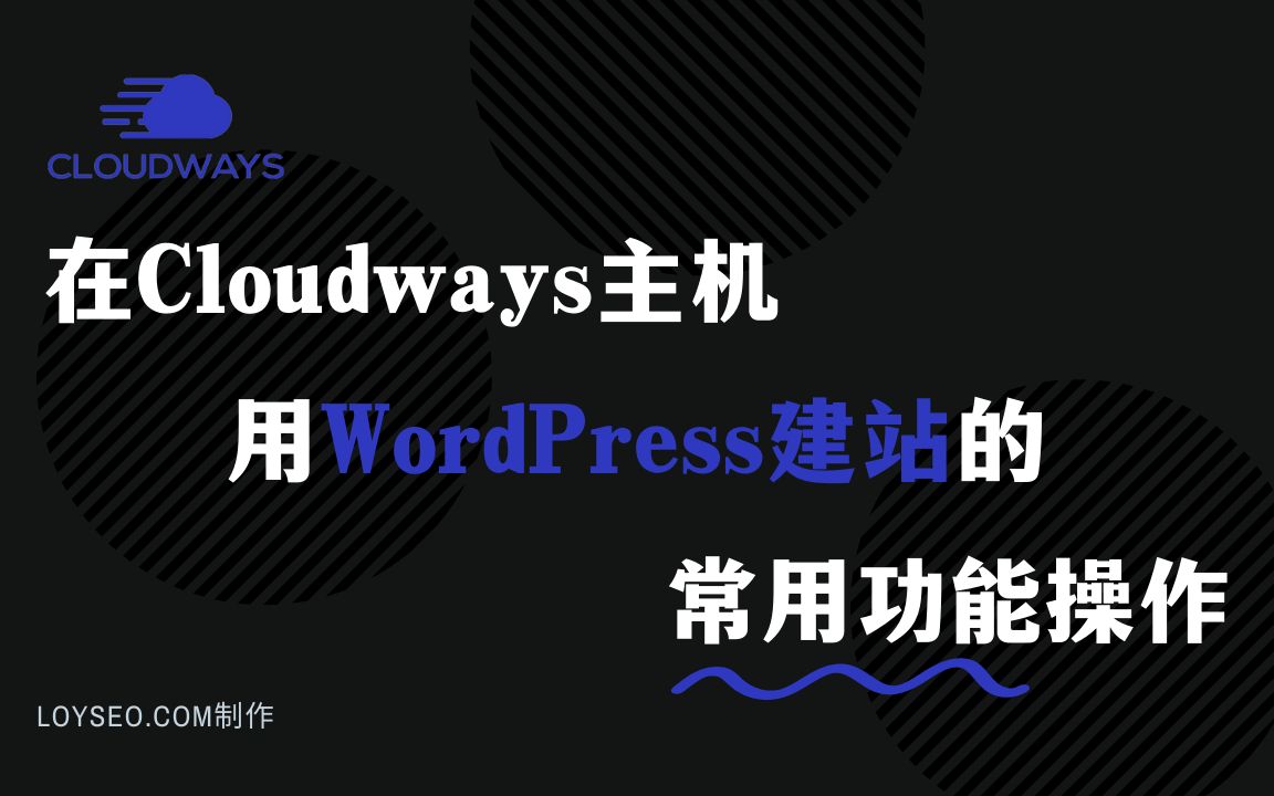 Cloudways主机:WordPress建站的常用功能操作教程 | LOYSEO