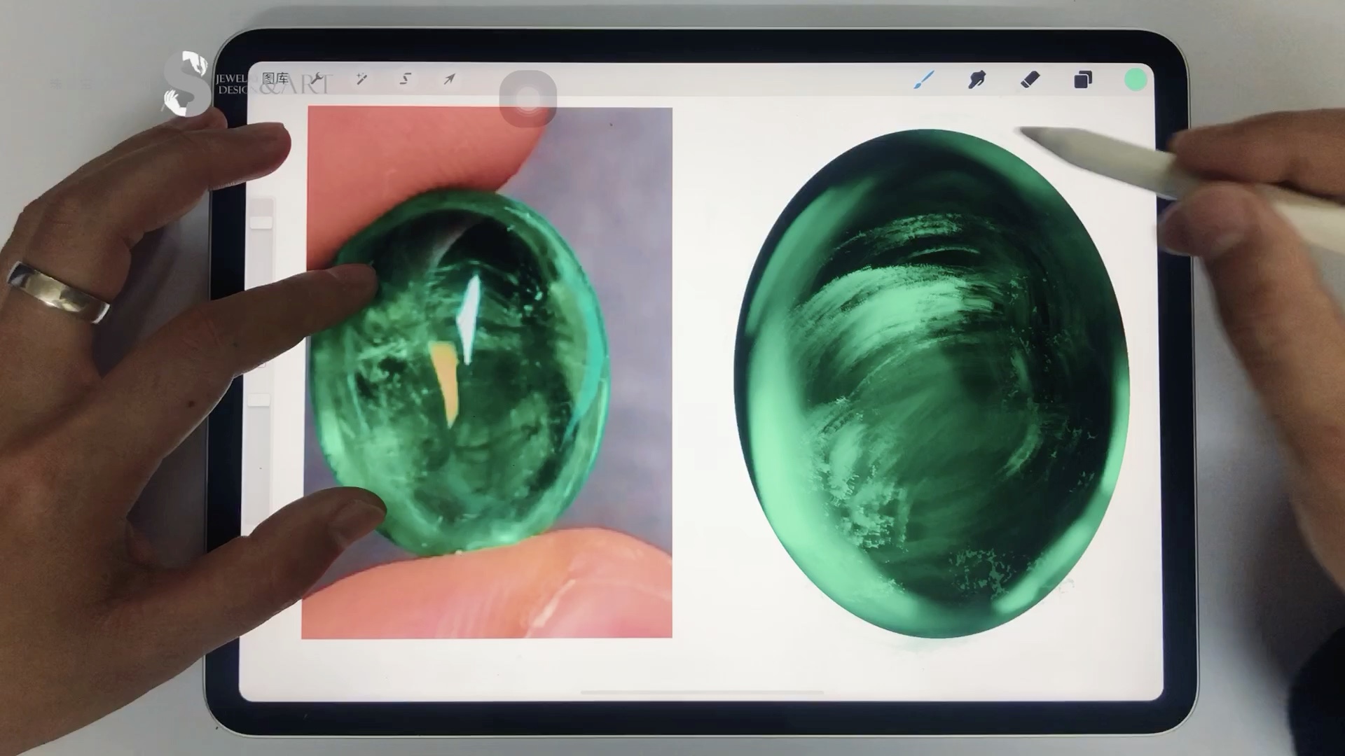 iPad 【Procreate教程】珠宝数字手绘