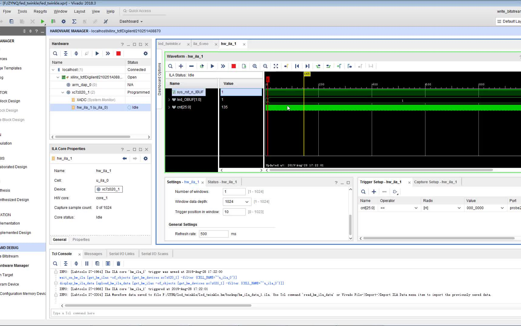 ...篇_Vivado软件的硬件调试与仿真(ILA集成逻辑分析仪、Simulator使用)