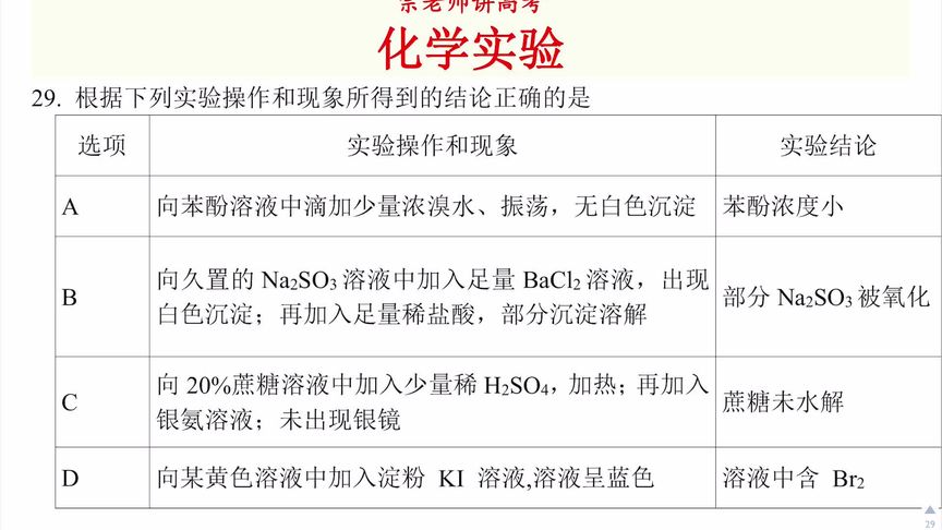 化学实验专题:第29题