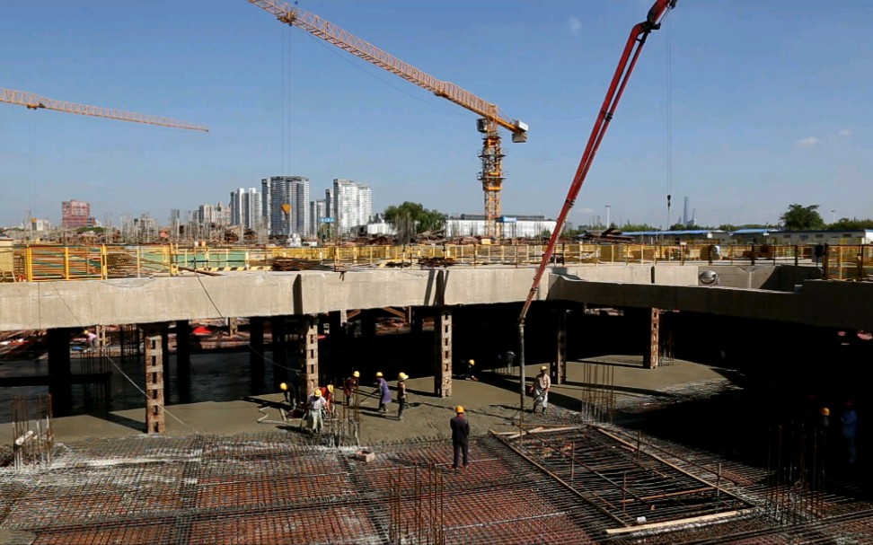 地下室负一层梁板混凝土浇筑