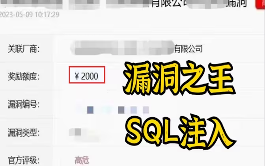 一个漏洞奖励2000,怎么学?SQL注入漏洞挖掘教程来了!手把手带你...