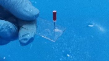 看看可以瞬间穿透玻璃板的喷沙枪用来喷牙齿会是什么样