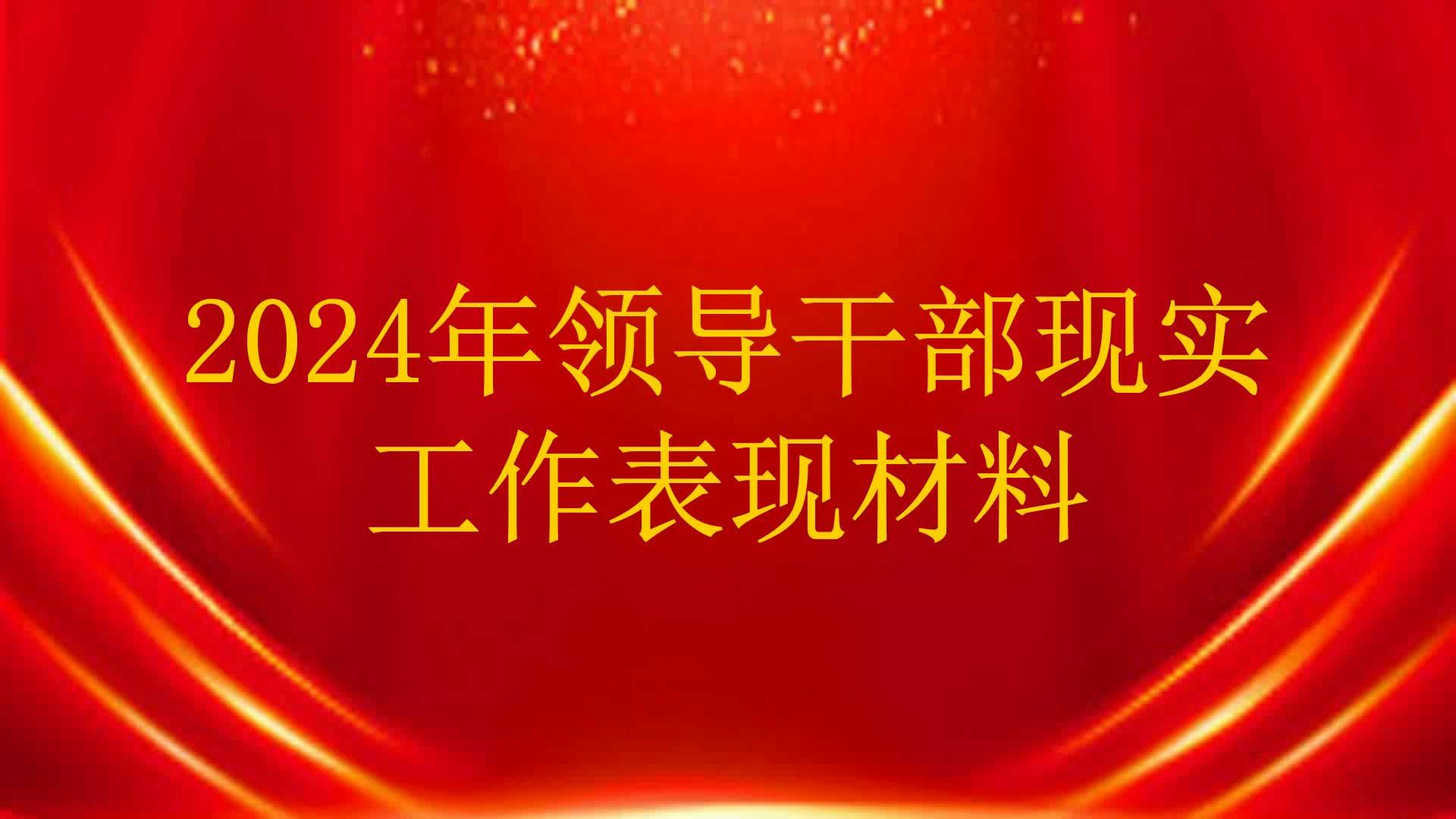 2024年领导干部现实工作表现材料