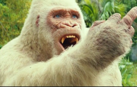 巨石强森超燃科幻动作片,三头猛兽感染病毒,一夜间长成狂暴巨兽