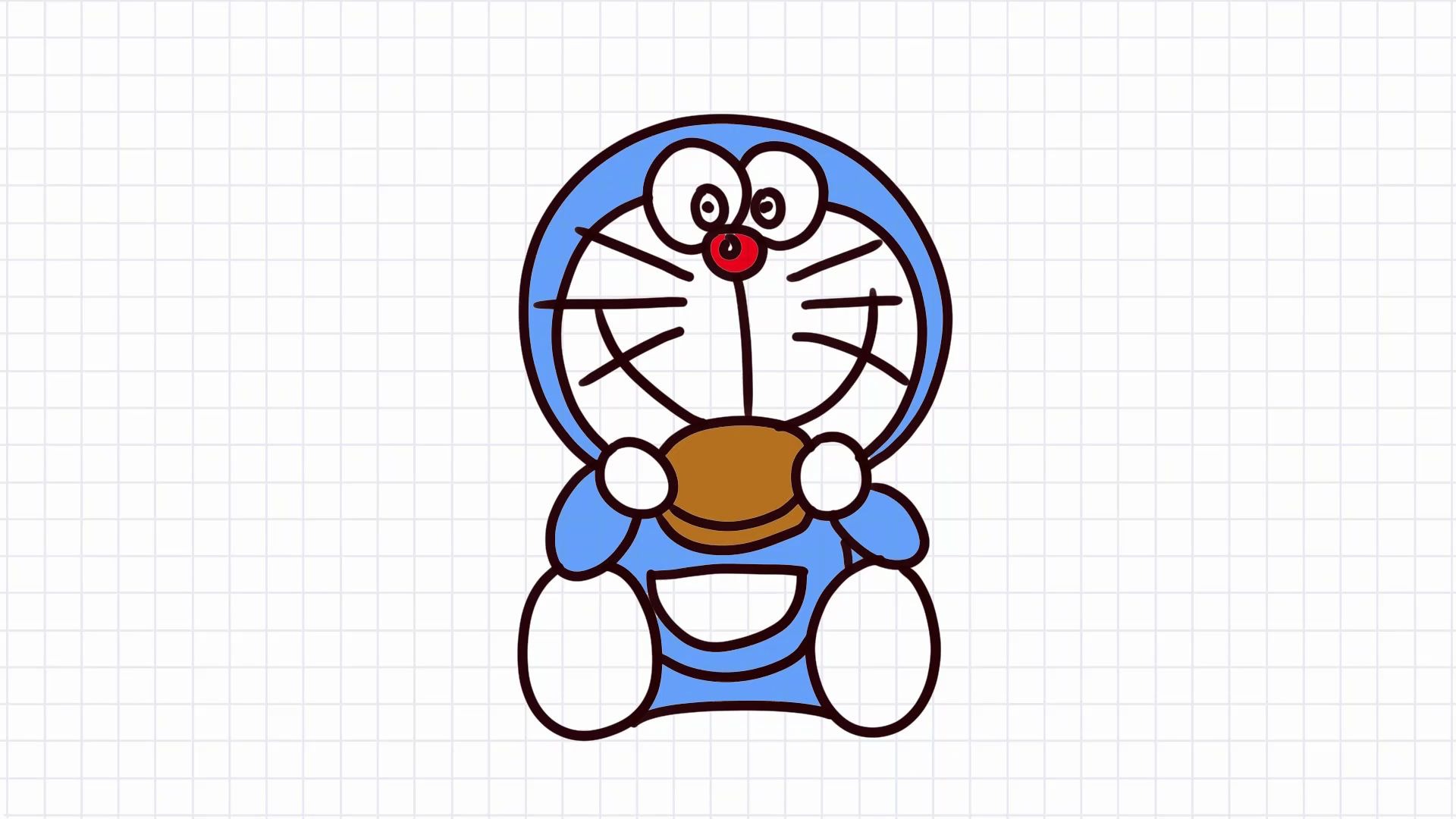 机器猫简笔画:画可爱的哆啦A梦,卡通简笔画大全
