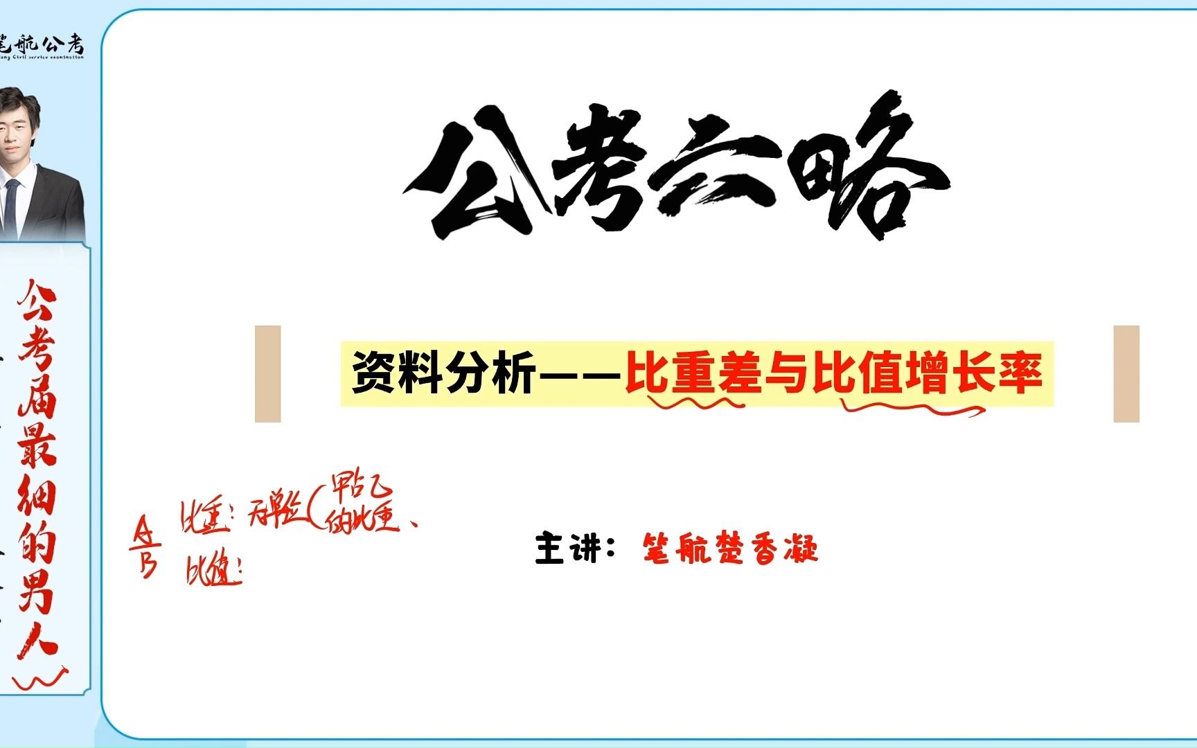 【资料分析】比重差与比值增长率