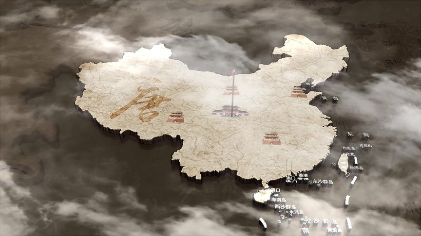 古代军事地图古地图打仗中国唐代旗帜军旗战争AE模板视频素材11