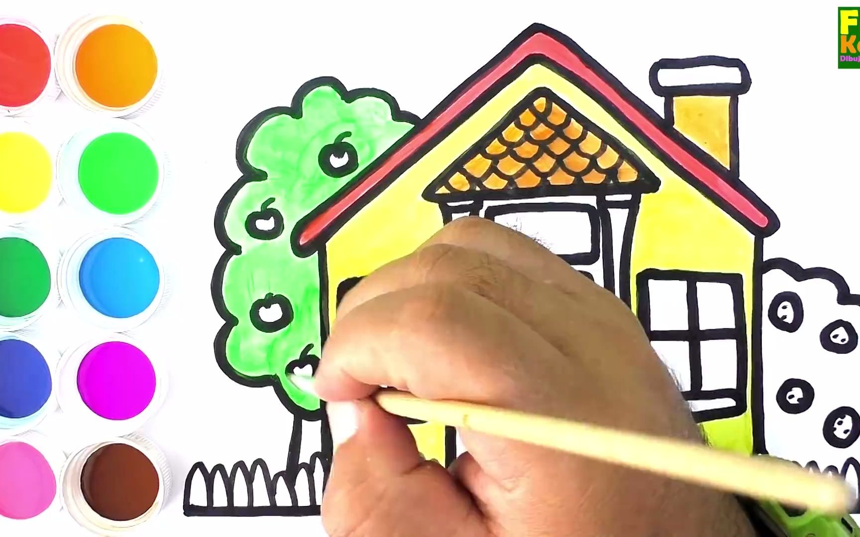 【简笔水彩画】教你画房子,超级简单的简笔画,一看就会!