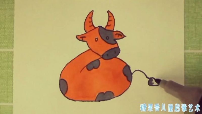 创意儿童画十二生肖牛简笔画漫画卡通动漫小朋友学画画亲子育儿