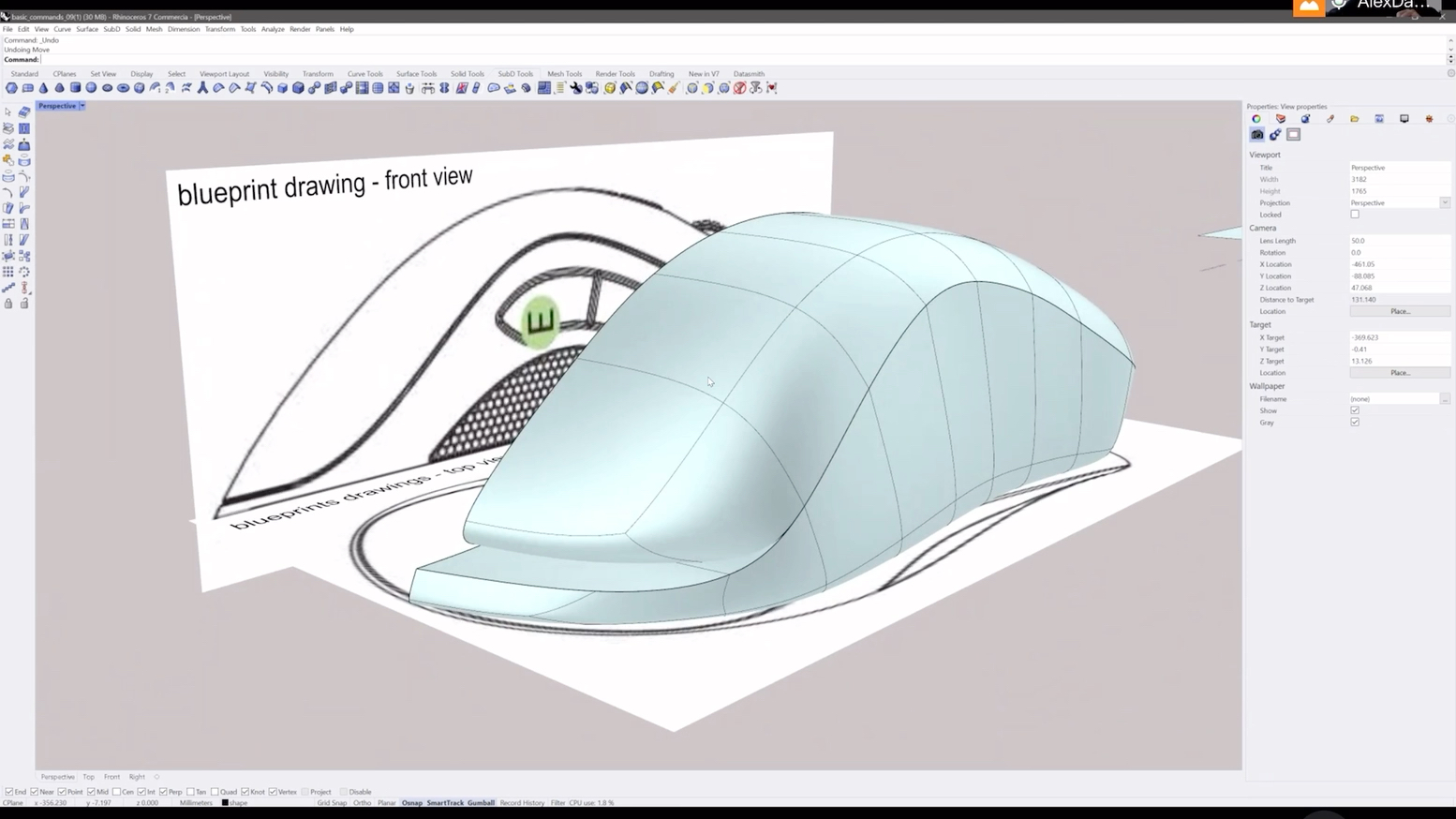 犀牛rhino鼠标建模练习(自存