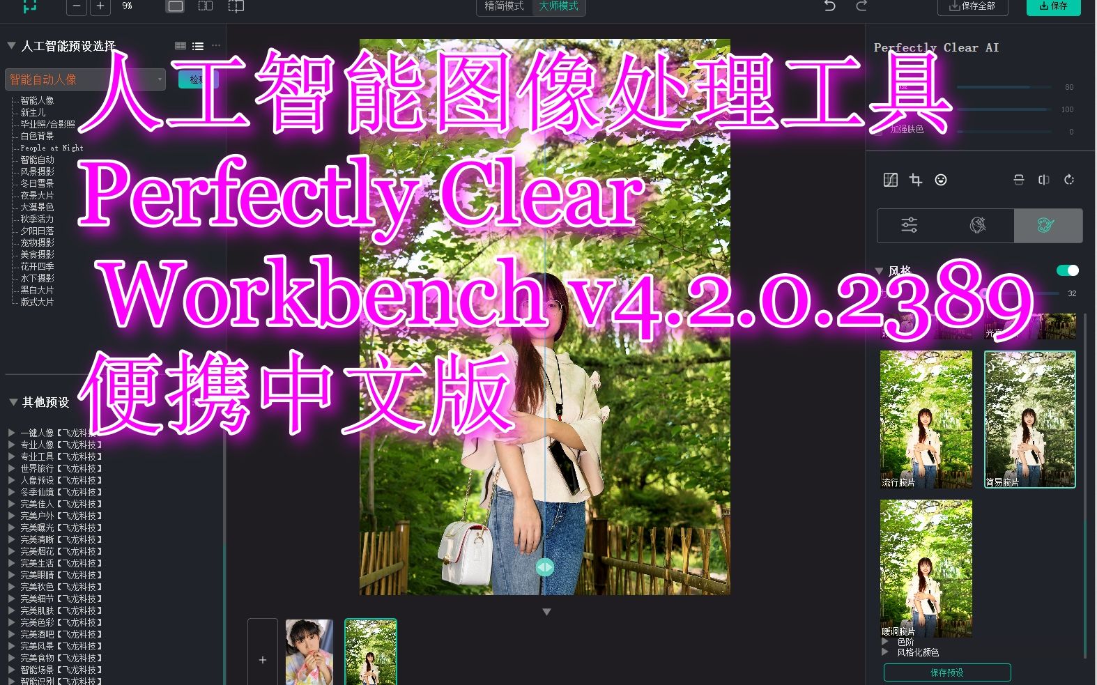人工智能图像处理工具 Perfectly Clear Workbench v4.2.0.2389 便携...