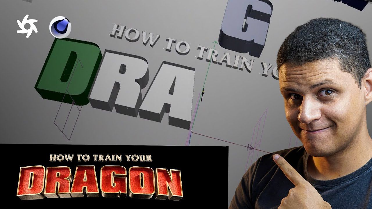 用 C4D 制作电影《驯龙高手》的 3D LOGO动画 (中英文字幕)