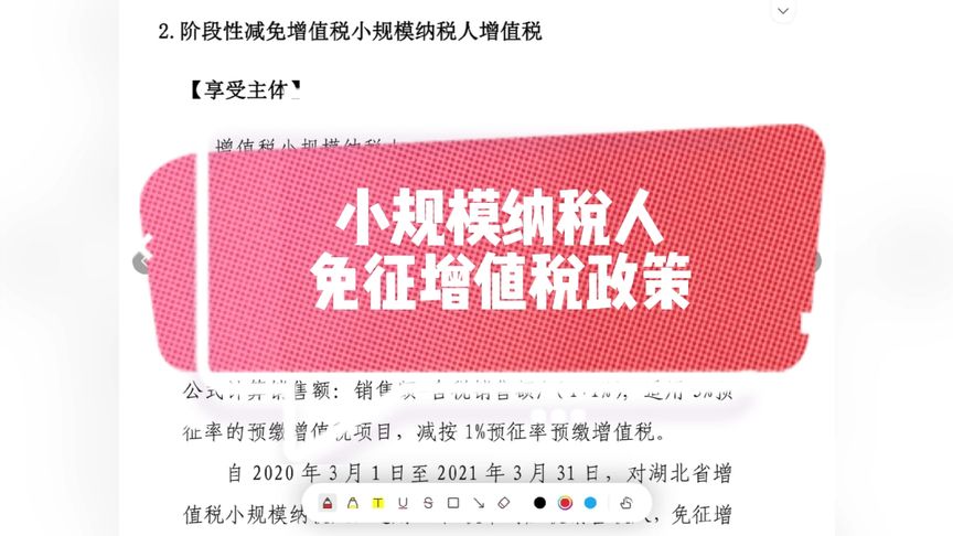 最新税费优惠政策指引(小微企业、个体工商户)(3)免征增值税