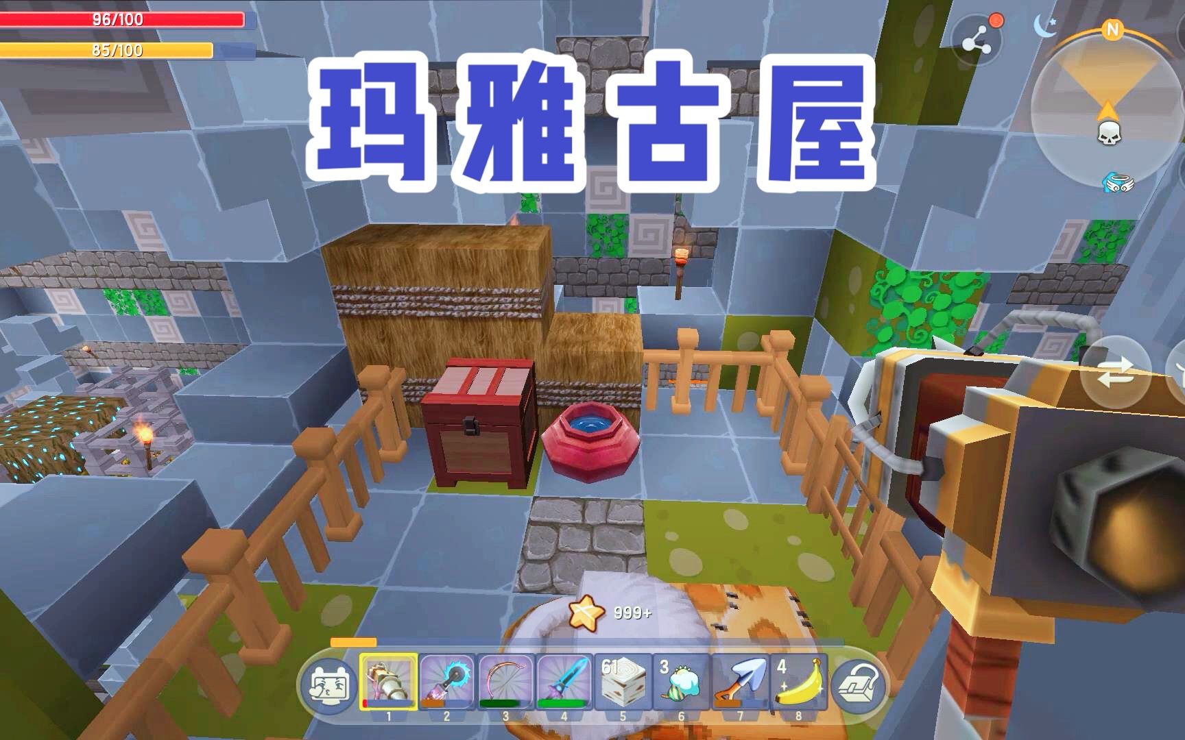 迷你世界:单人荒野生存第127期,玛雅神殿里面建筑真多,好好逛