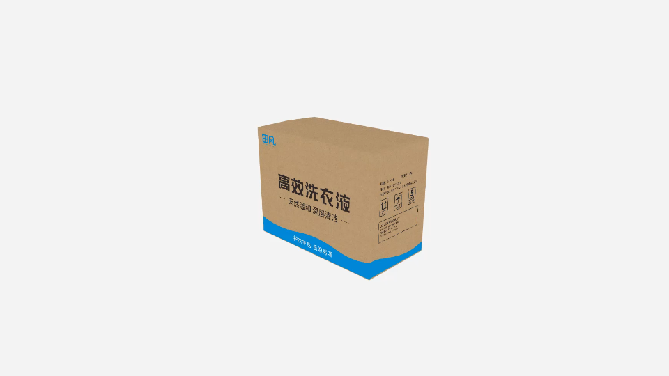 瓦楞牛皮包装纸箱立体效果图制作展示