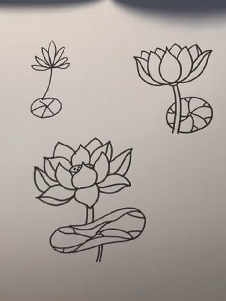 荷花怎么画#一学就会系列 #儿童简笔画 #跟着学画画 #绘画过程分享 #.