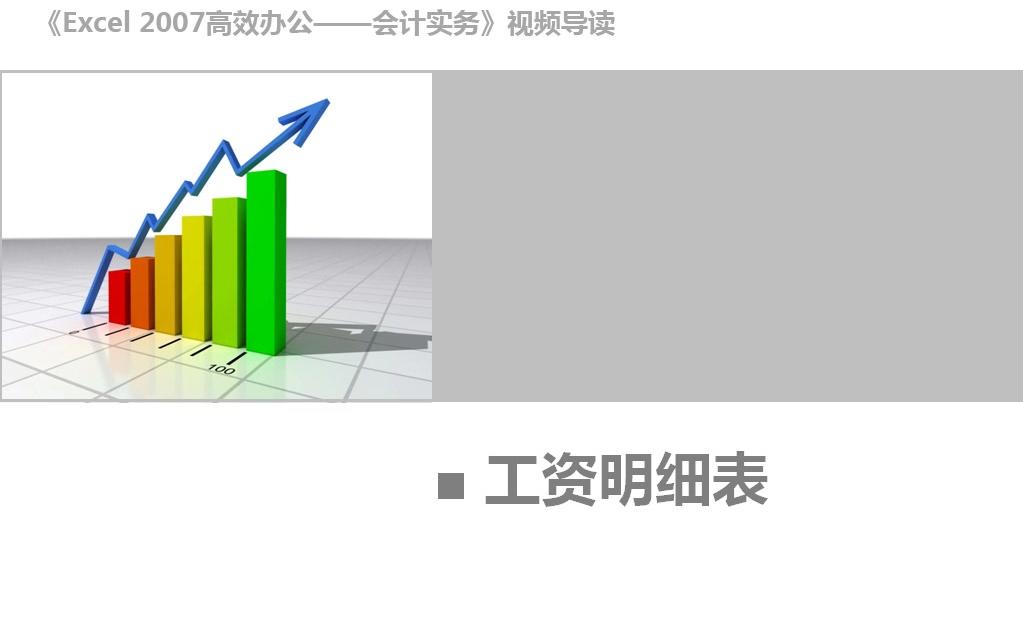 《Excel 2007高效办公——会计实务》视频教程