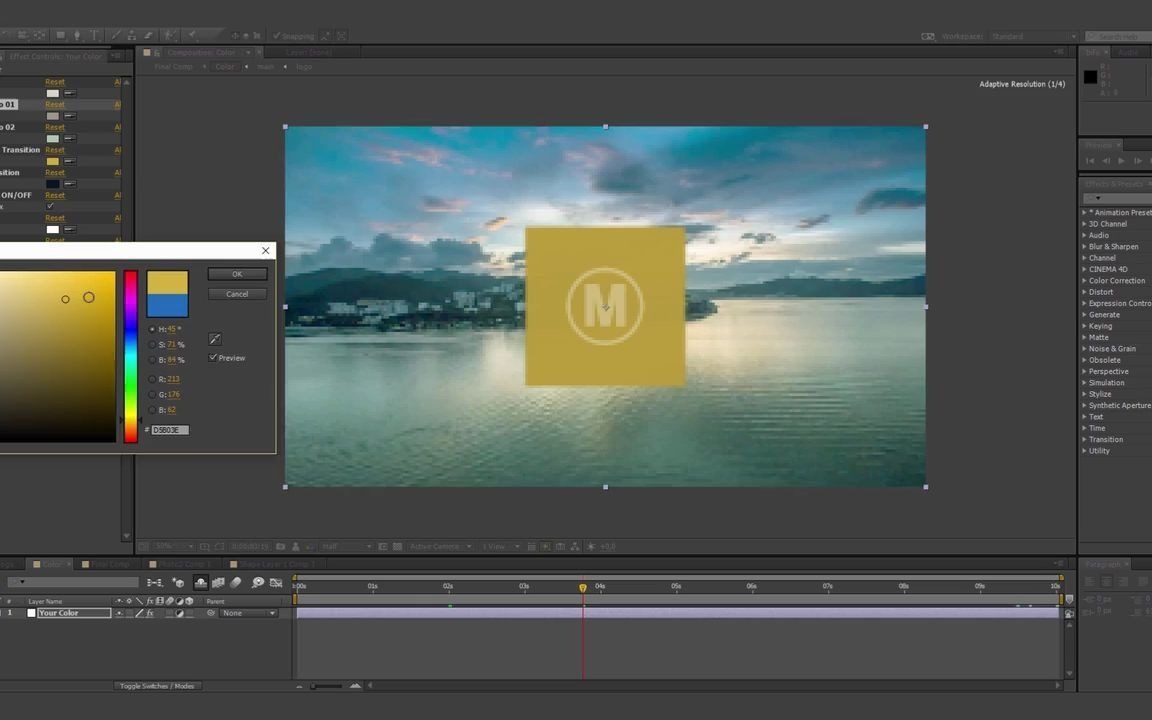 现代动画徽标显示AE模板