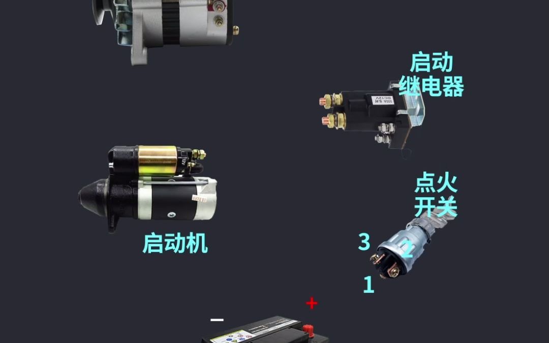 汽车启动电路接线