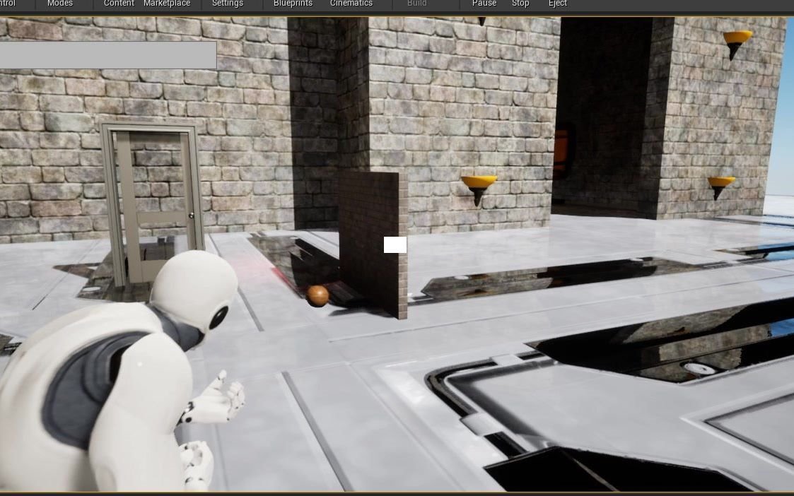UE4-小球撞墙,感应开关门,快捷键开关灯