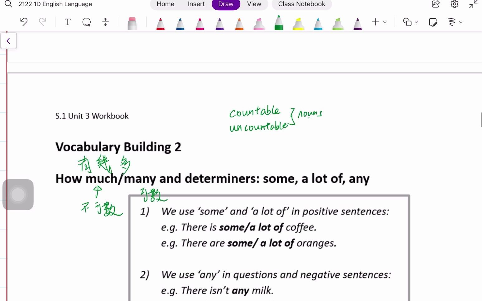 S1U3 Workbook P8 How much How many Some Any A lot of Answers ...