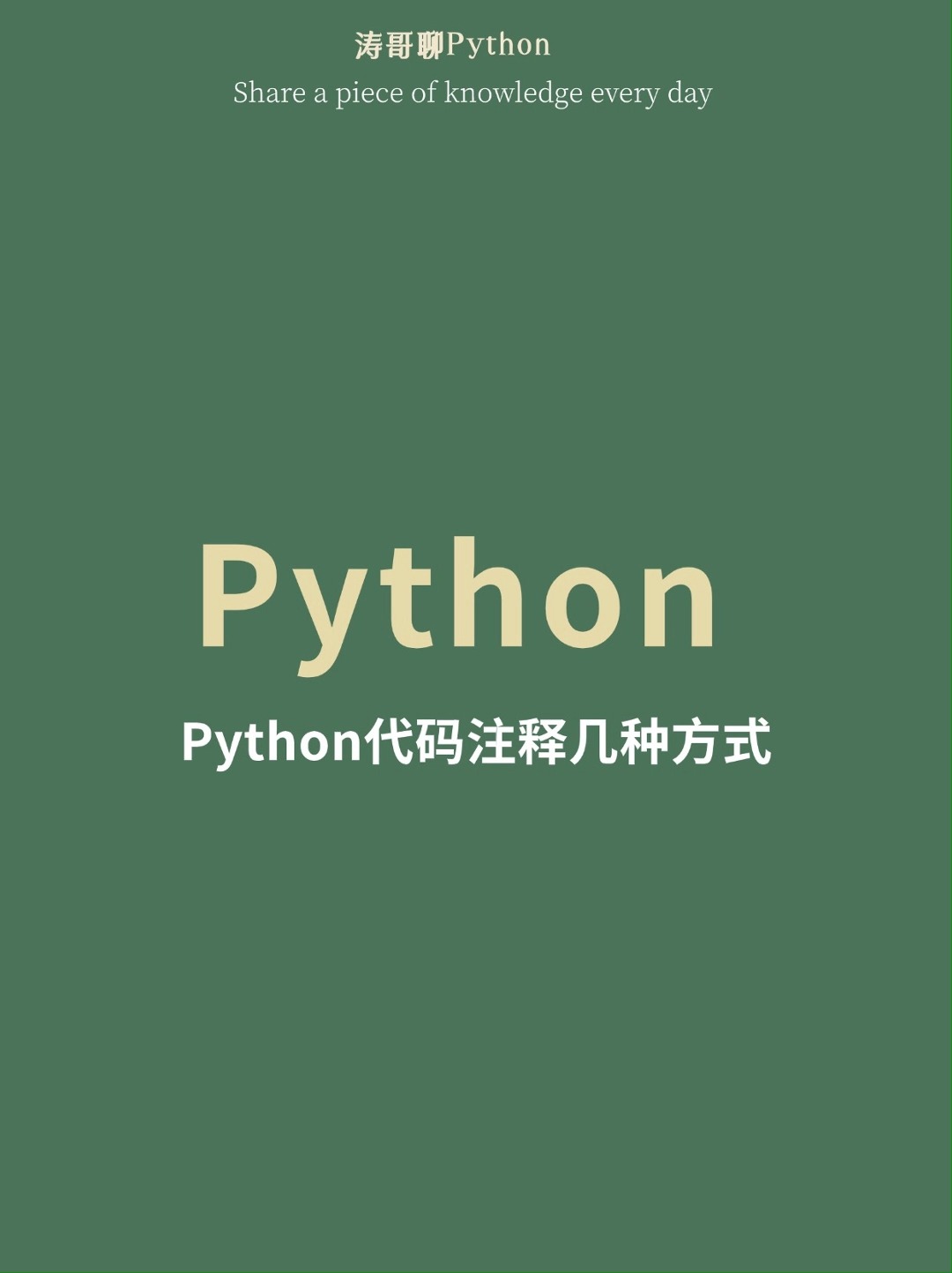 python代码注释几种方法