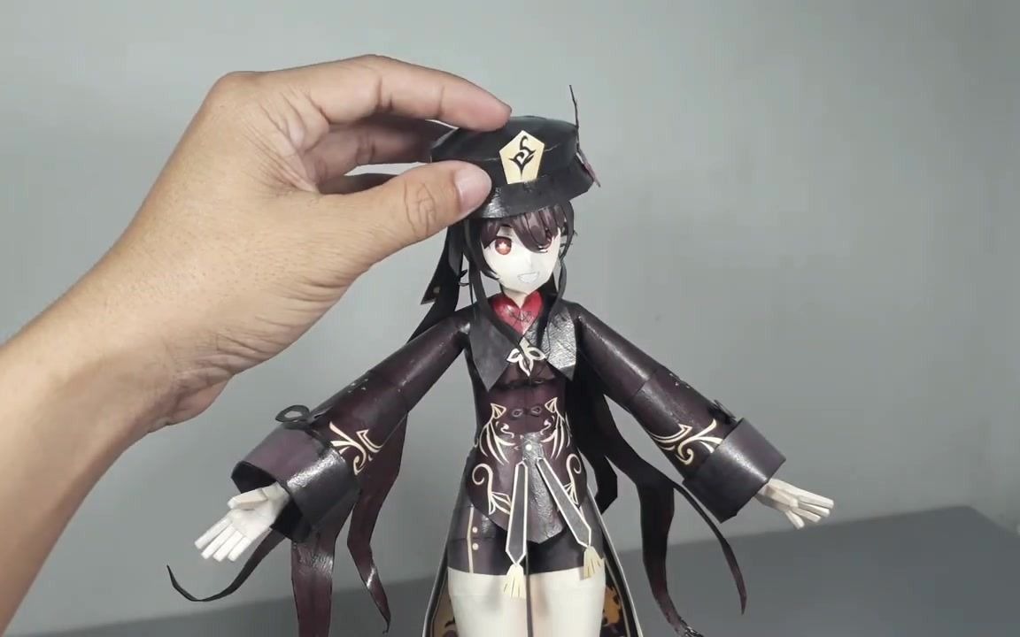 《原神》胡桃 纸模型制作过程+成品展示