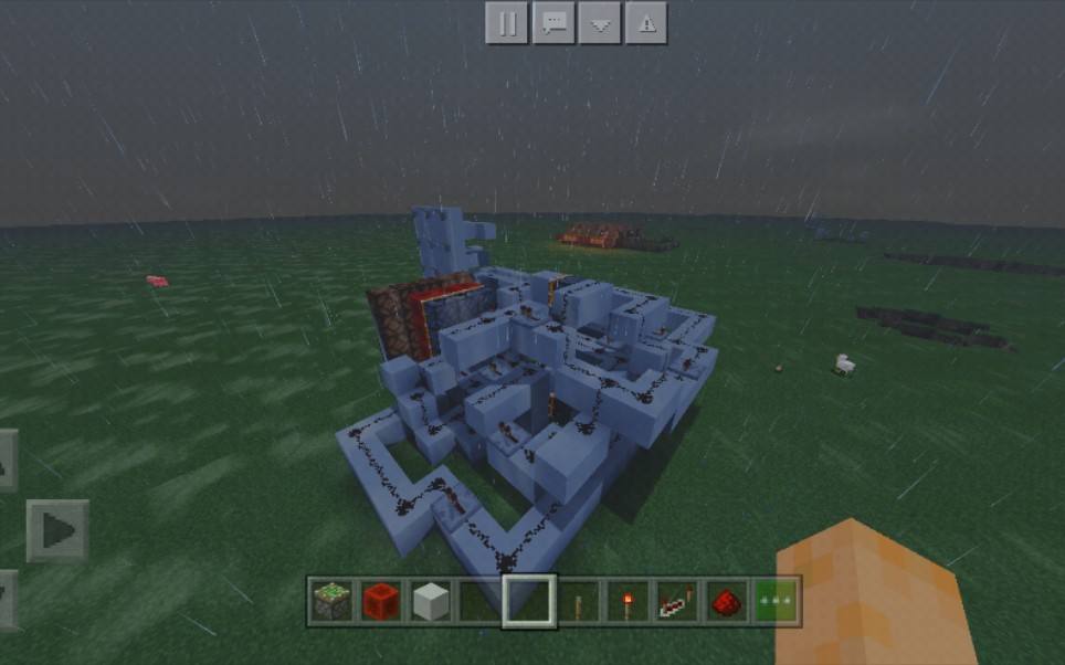 【我的世界】我做了一个简易数字显示器,但是还没做完,现在只能显示0...