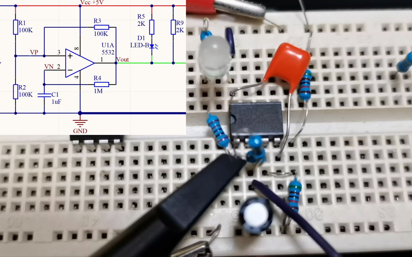 运放闪灯,运放多谐振荡器,无稳态振荡器,方波周期推算