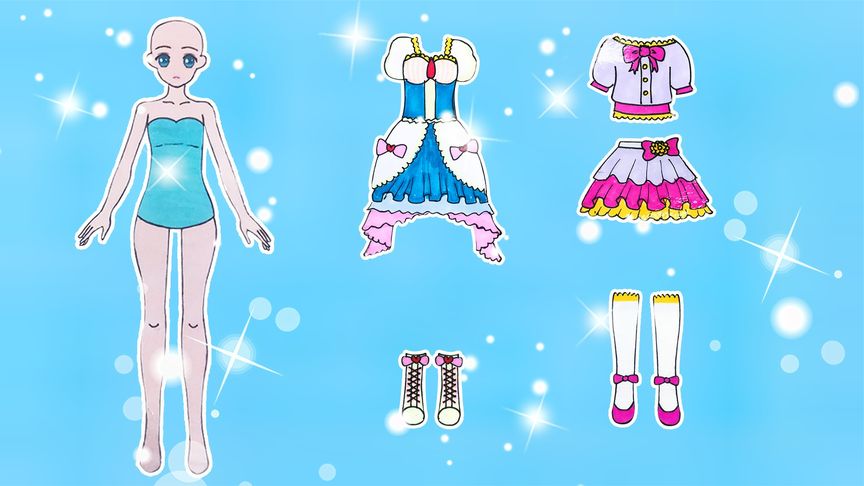 手工纸娃娃玩具:纸娃娃装扮,给纸娃娃制作好看的服装