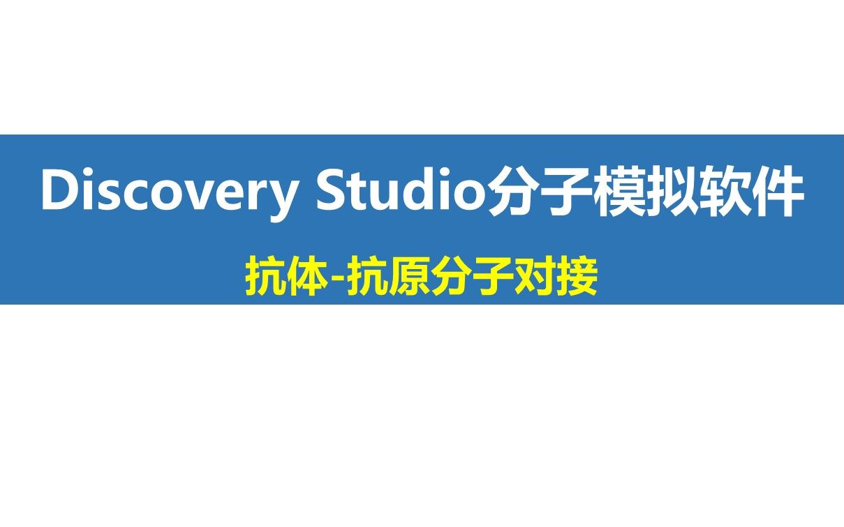 Discovery Studio功能讲解——抗体-抗原分子对接