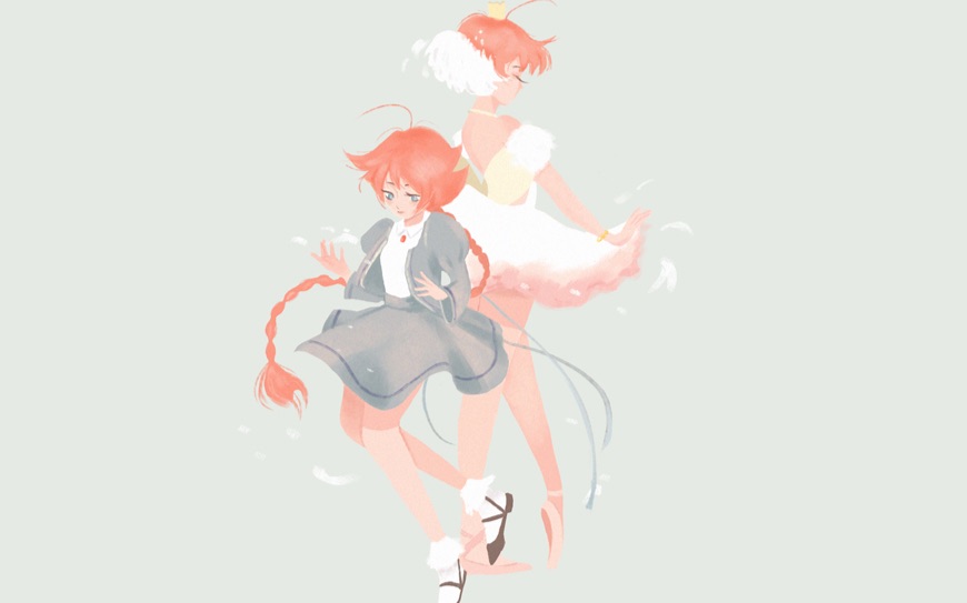 【ps手绘】芭蕾姑娘小清新插画速剪