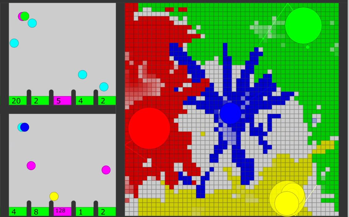 【algodoo领土战争】小球攻防对决 #1