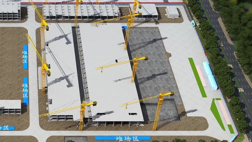 #建筑 #工程 #bim BIM动画演示,产业园项目施工组织设计汇报