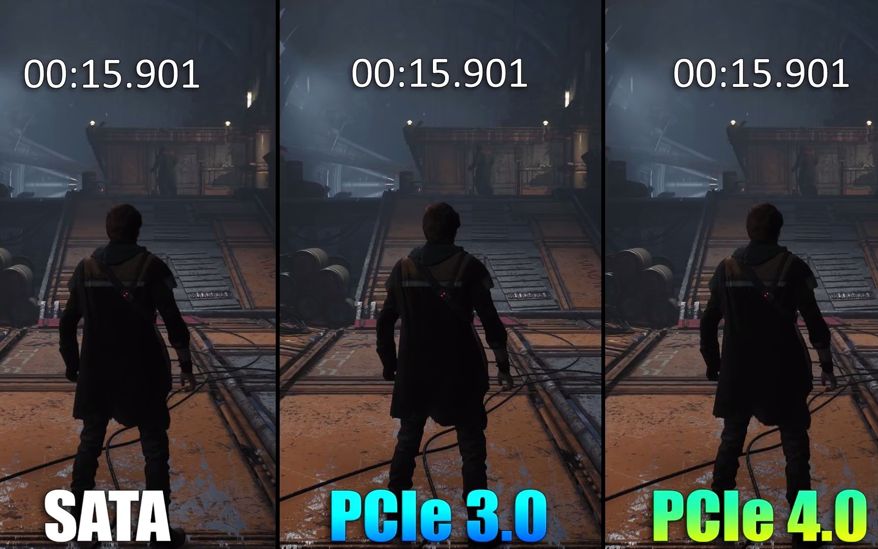 NVMe固态在 PCIe 4.0 vs PCIe 3.0 模式下,和 SATA固态 加载系统和...
