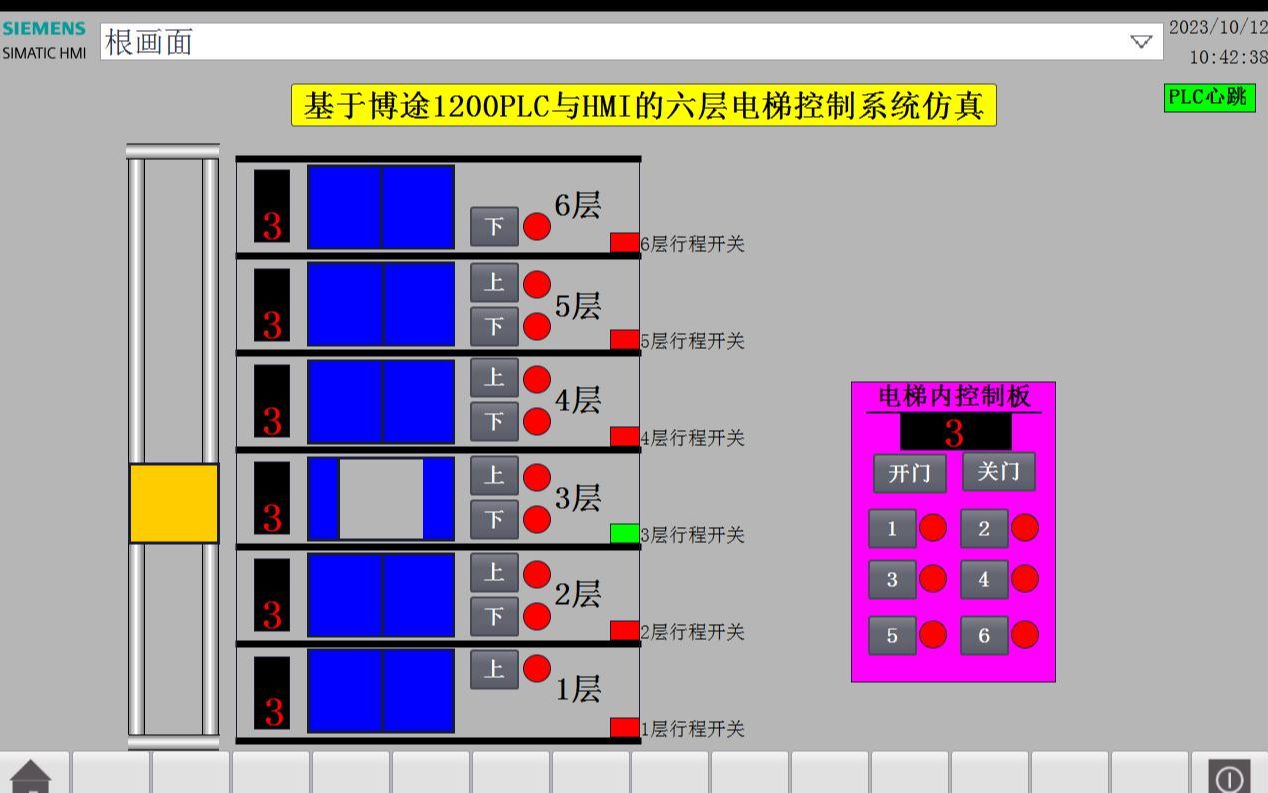 博途仿真 六层电梯博途PLC程序 博图 六层电梯HMI仿真 电梯Wincc...