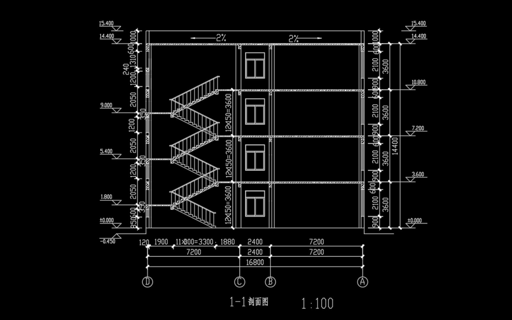 建筑面积为3000m2左右四层框架结构中学实验楼的设计