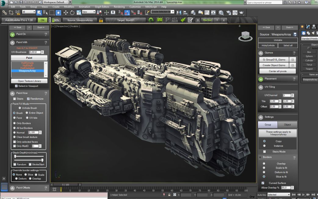3dsMax插件(Automodeller Pro)模型当贴图一样刷出来