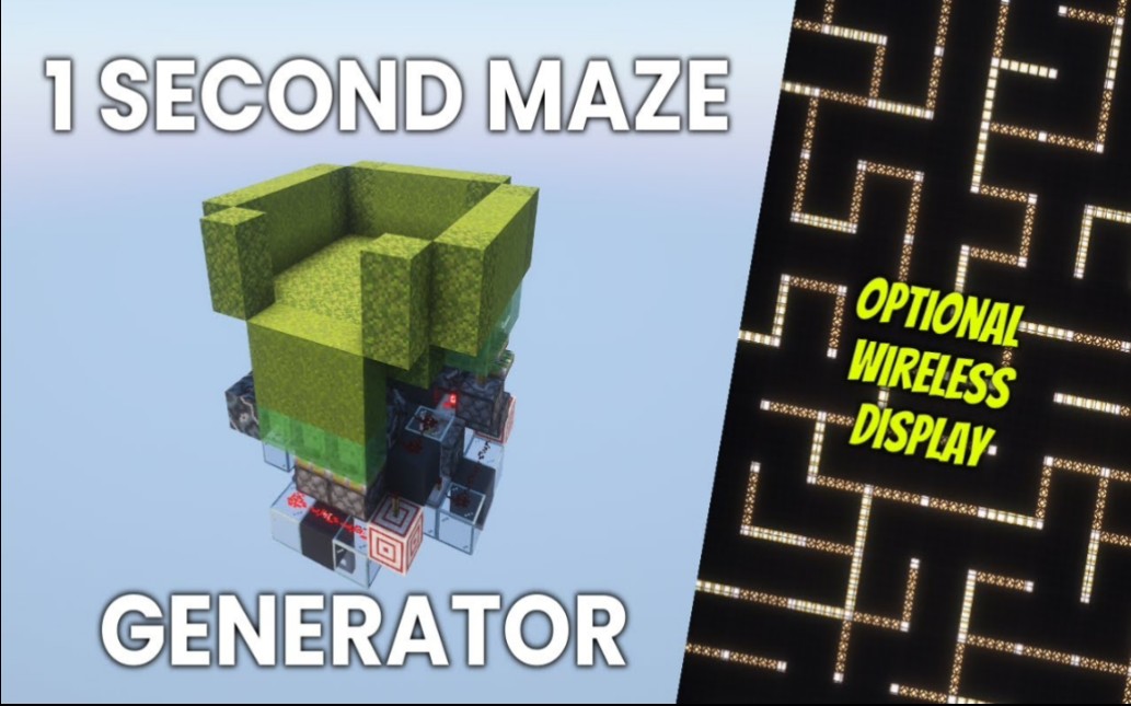 【红石科技】一秒钟生成迷宫_哔哩哔哩bilibili_我的世界