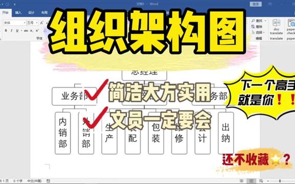 文员一定要会的组织架构图制作,简单实用。