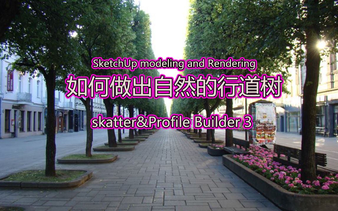 SketchUp modeling and Rendering有秩序又自然的行道树大比拼(SU\...