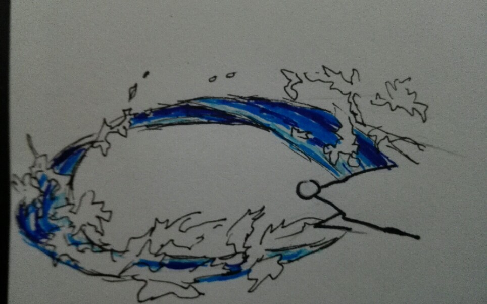 爆肝,用翻页火柴人演示鬼灭之刃中水之呼吸——前五型